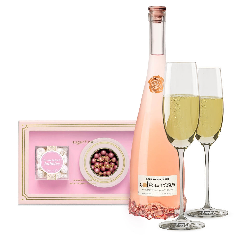 Gérard Bertrand Cote des Roses Rosé Wine & Caviar Candy Gift Set with ...