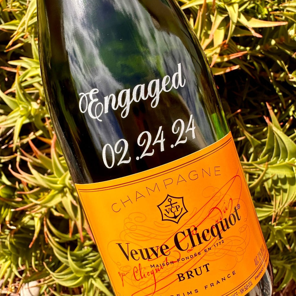 Veuve Clicquot Yellow Label Brut Champagne France Bottle Engraving